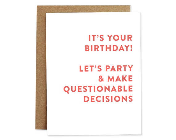 Funny Birthday Card Happy Birthday Card Birthday Card for | Etsy