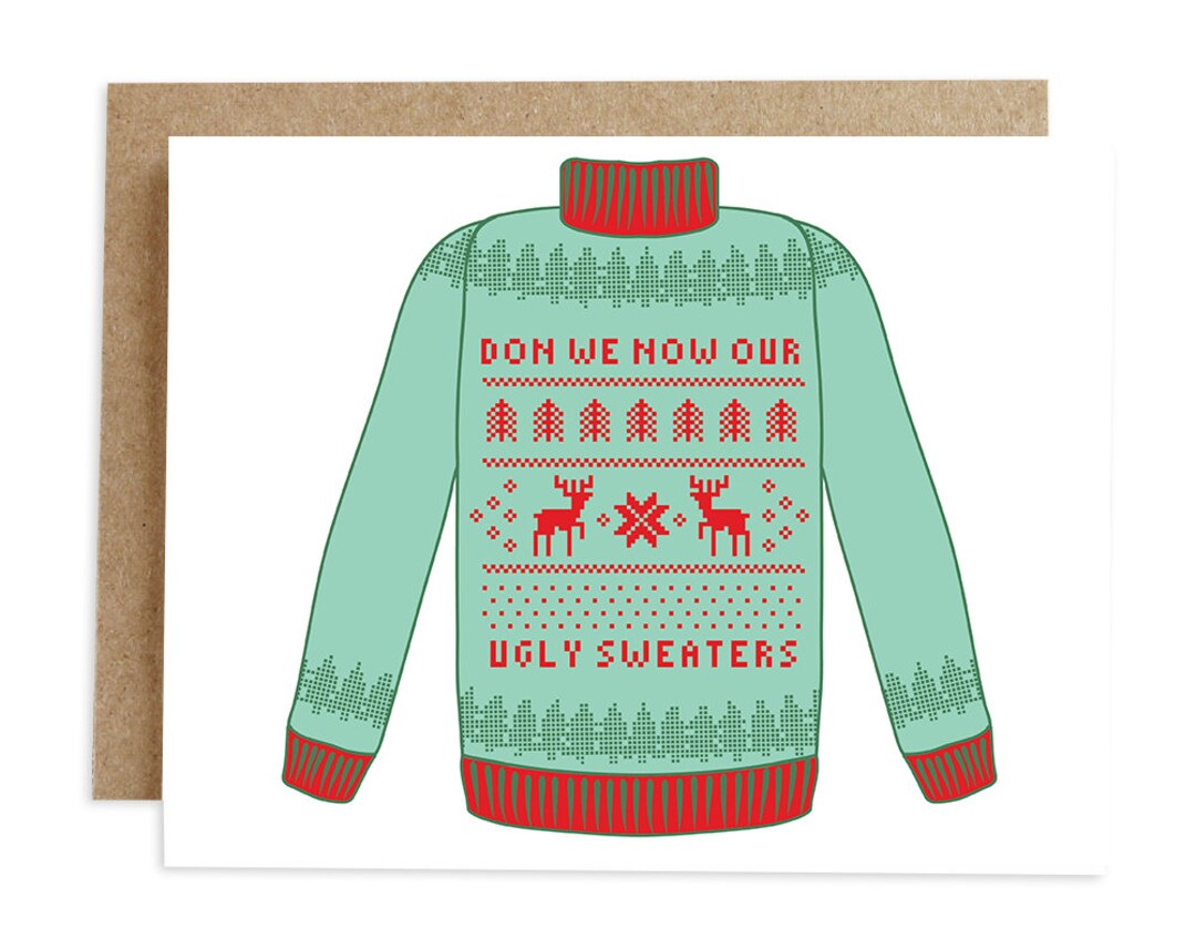 Ugly Sweater Holiday Card Funny Christmas Card Funny Holiday - Etsy