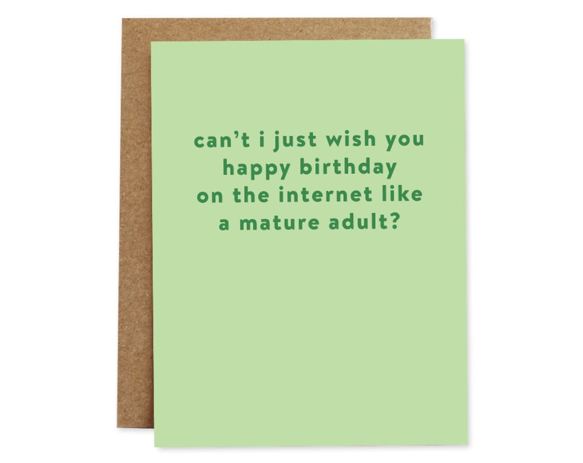 Funny Birthday Card Internet Birthday Card Facebook Birthday | Etsy
