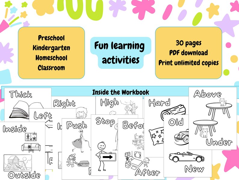 Opposites Worksheets for Kids Printable | Preschool & Kindergarten ...