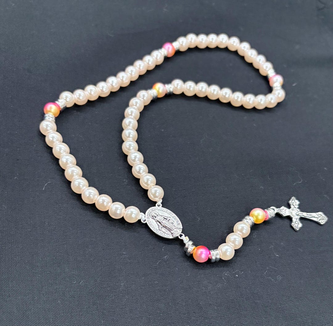 Pretty in Pink Rosary - Etsy