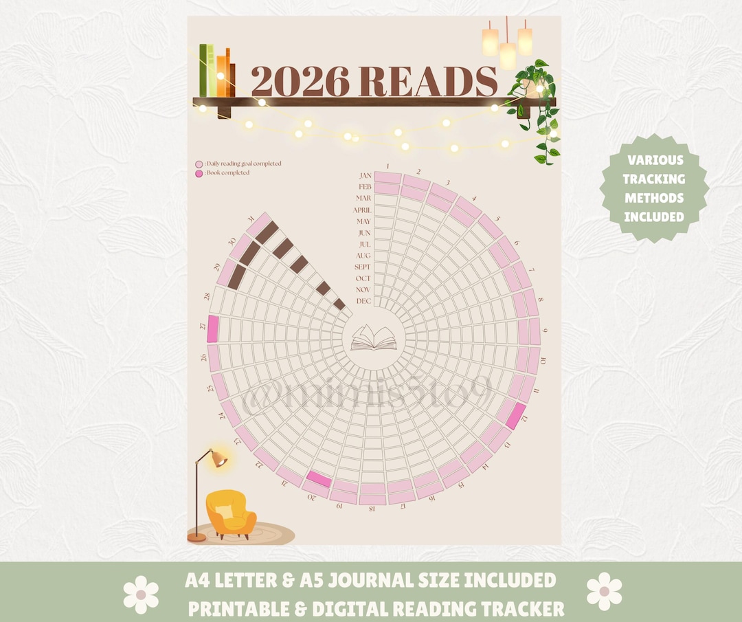 READING TRACKER - Digital Download - Printable Journal Habit Tracker - Etsy