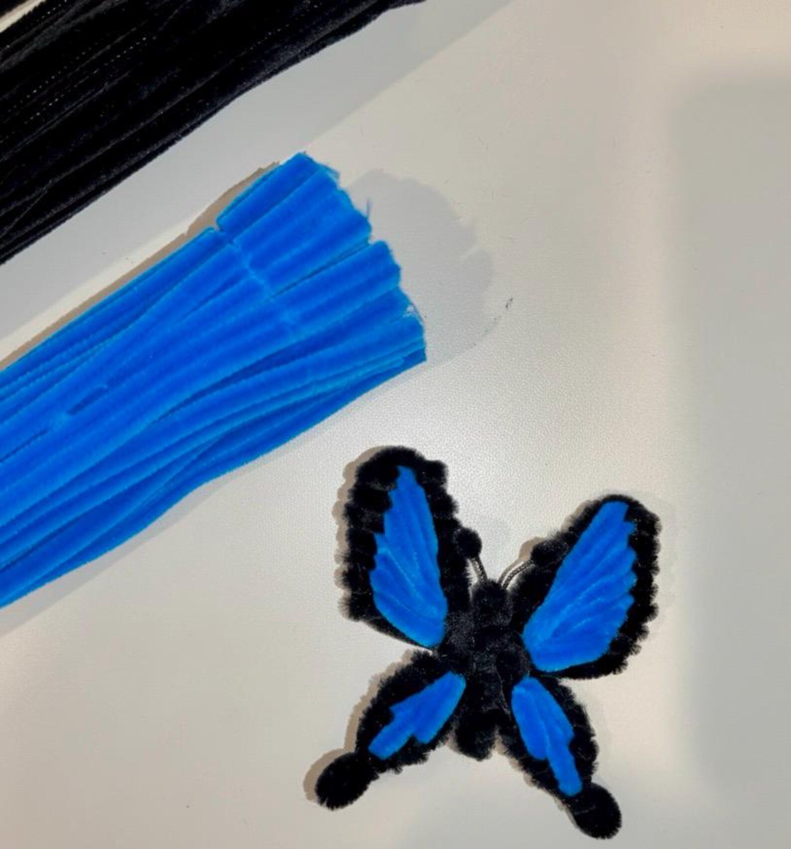 Handmade Pipe Cleaner Blue Butterfly Fridge Magnet – Cute Kitchen Decor ...