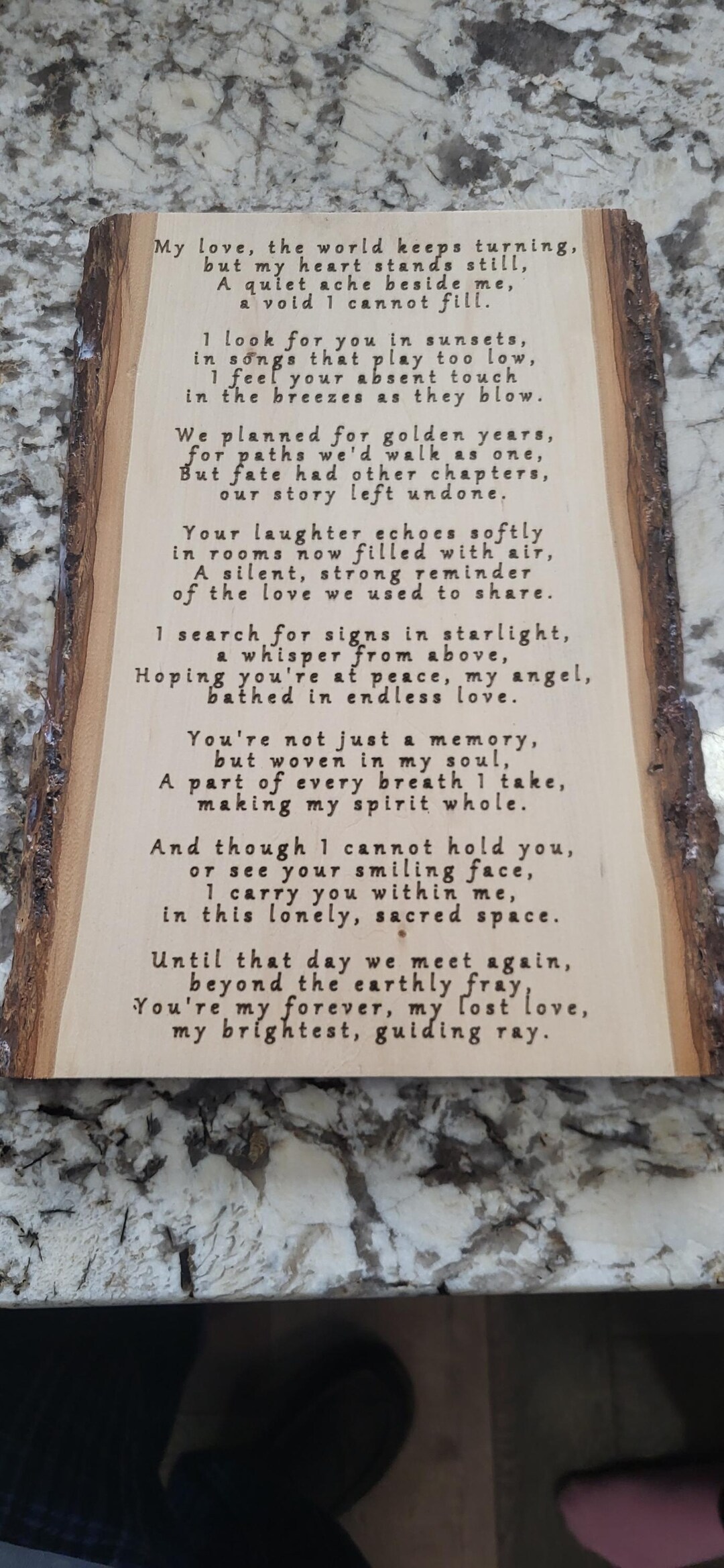 Custom 9x13 Inch Live Edge Pine Wall Poem - Etsy
