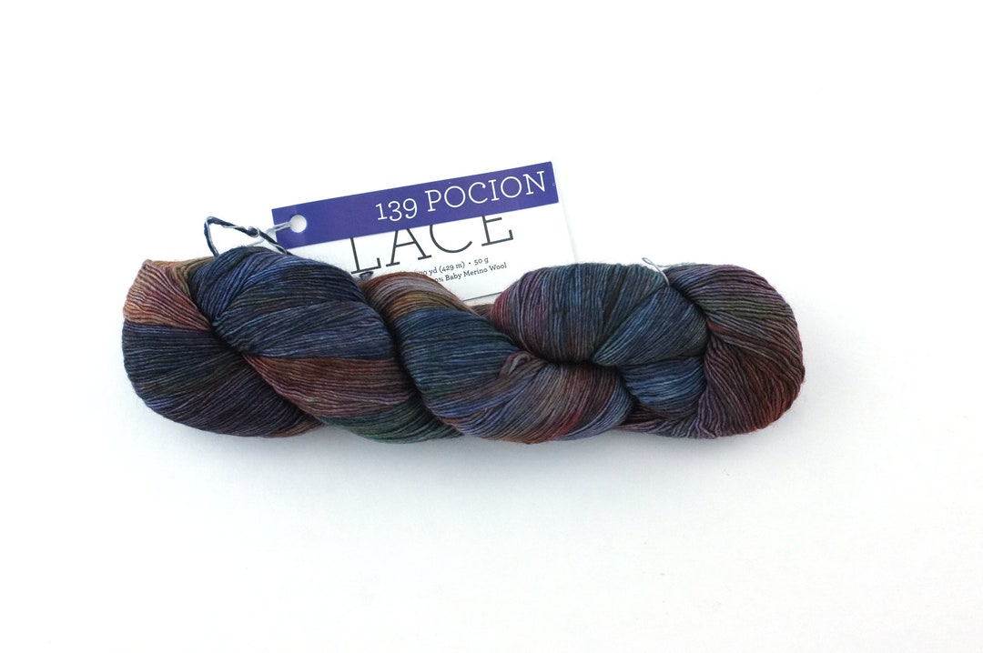 Malabrigo Lace in Color Pocion, Lace Weight Merino Wool Knitting Yarn ...