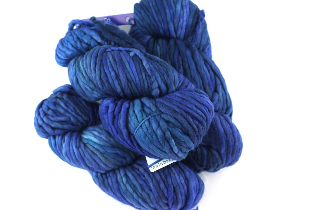 Malabrigo Rasta in Color Azules, Super Bulky Merino Wool Knitting Yarn ...