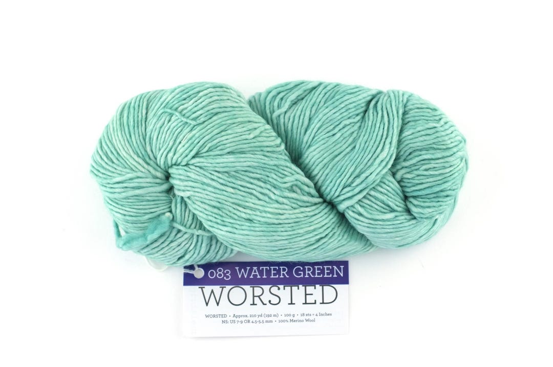 Malabrigo Worsted in Color Water Green, #083, Merino Wool Aran Weight ...