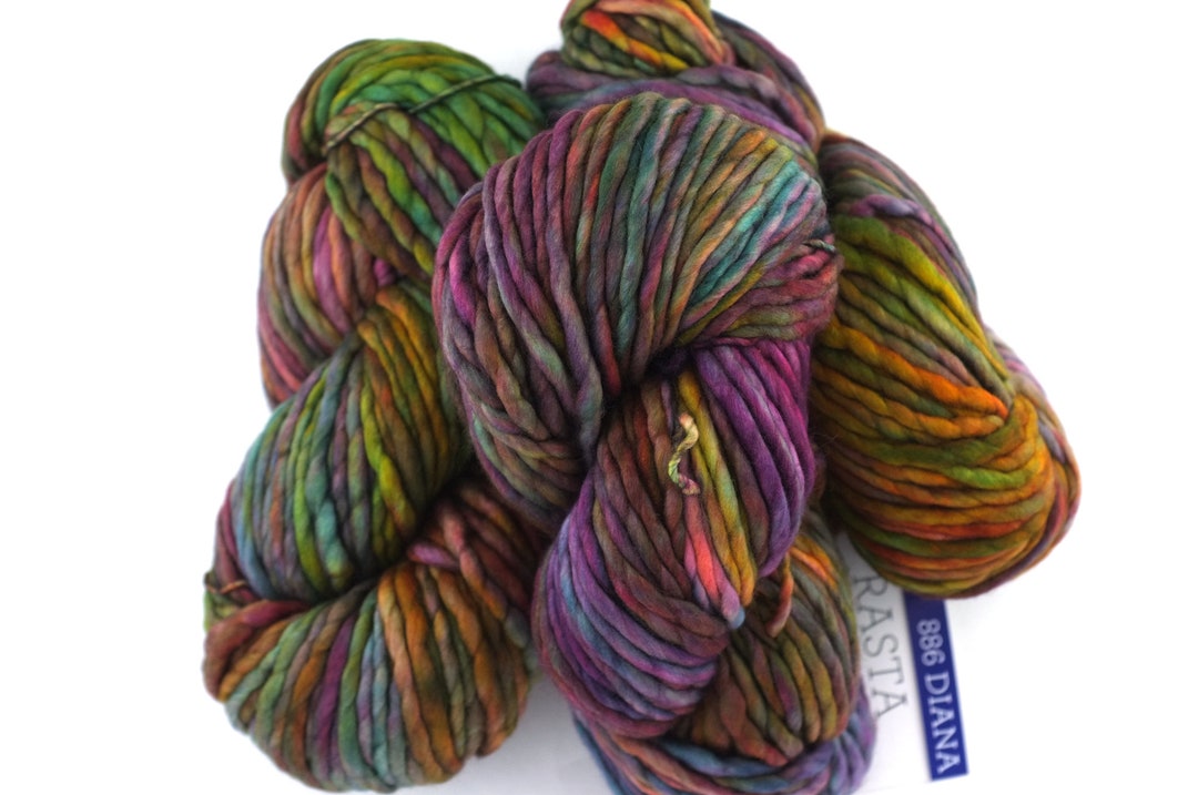 Malabrigo Rasta in Color Diana, Super Bulky Merino Wool Knitting Yarn ...