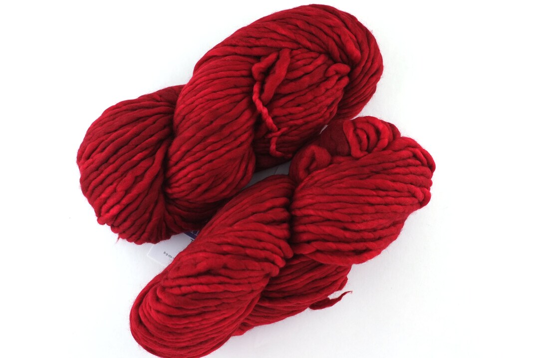 Malabrigo Rasta in Color Ravelry Red, Super Bulky Merino Wool Knitting ...