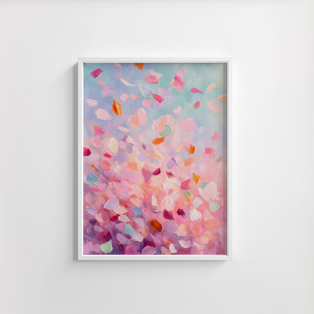 Festive Pastel Confetti Burst Wall Art - Cheerful Abstract Printable ...