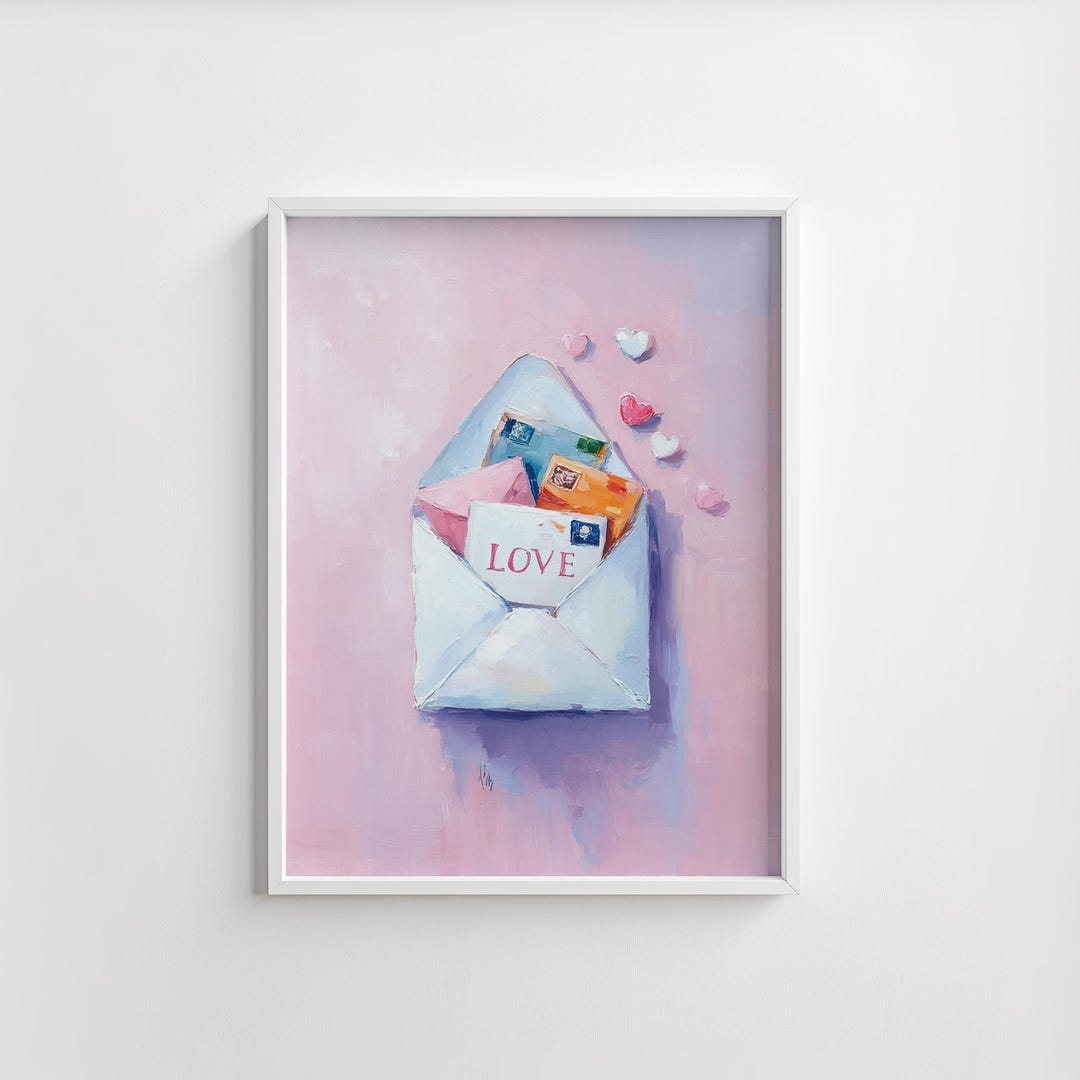 Romantic Pastel Love Letters Print, Printable Soft Watercolor Decor ...