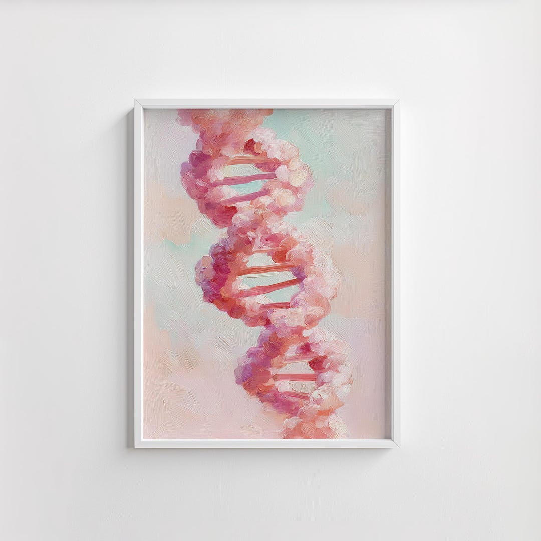 Dreamy DNA Double Helix Art Painting - Pastel Watercolor Style ...