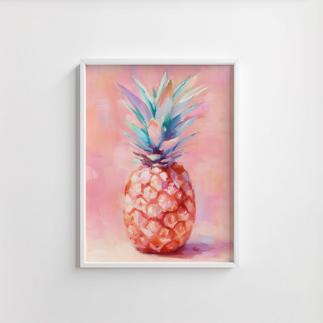 Tropical Pineapple Watercolor Printable Art, Cute Pastel Wall Decor ...