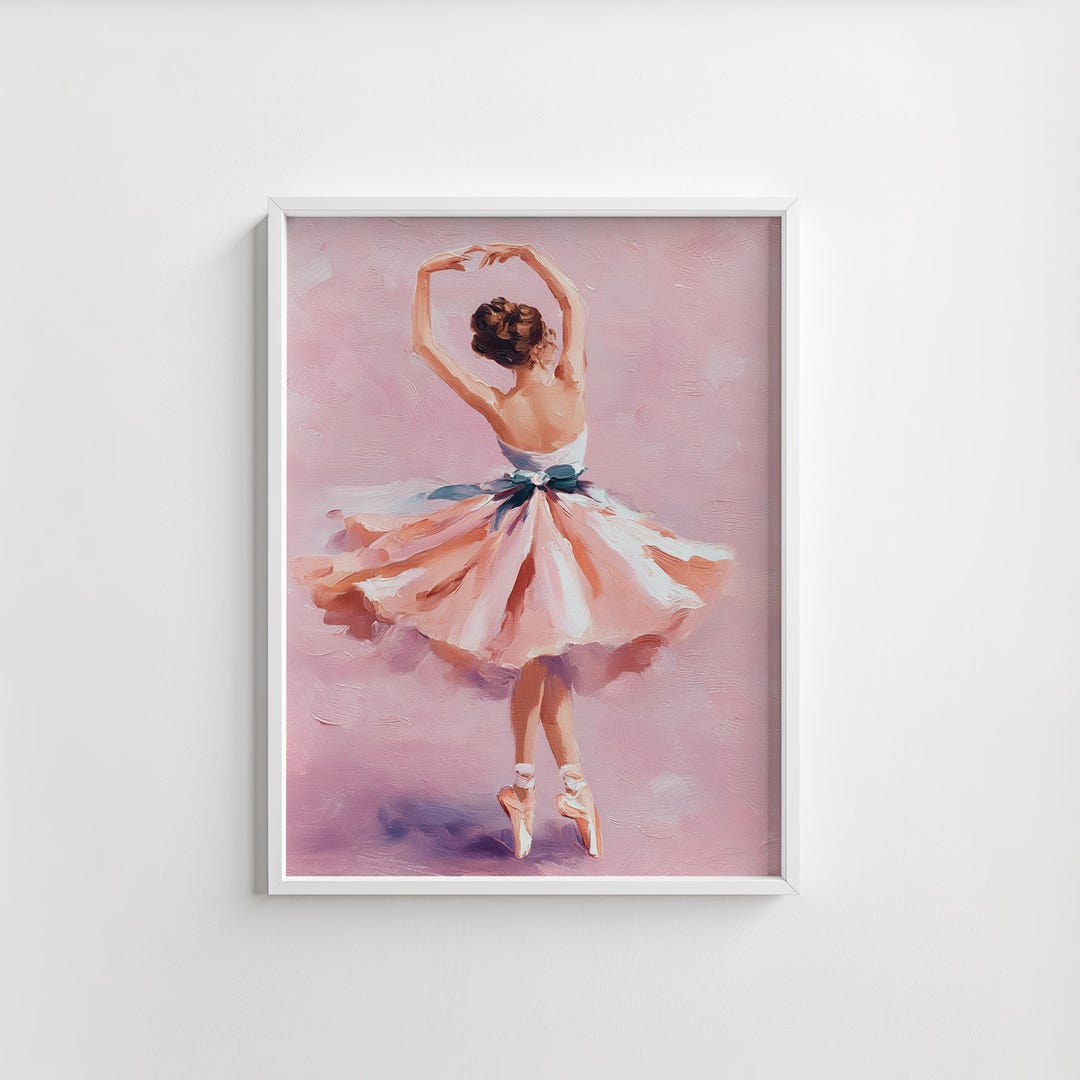 Ballerina in Pastel Pink - Romantic Dance Decor, Feminine Soft Painting ...