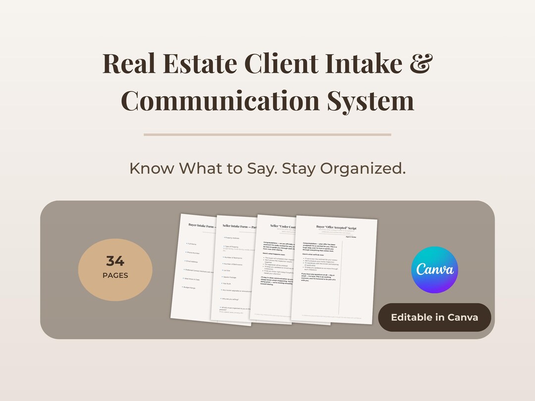 Real Estate Client Intake & Communication System • Buyer and Seller ...