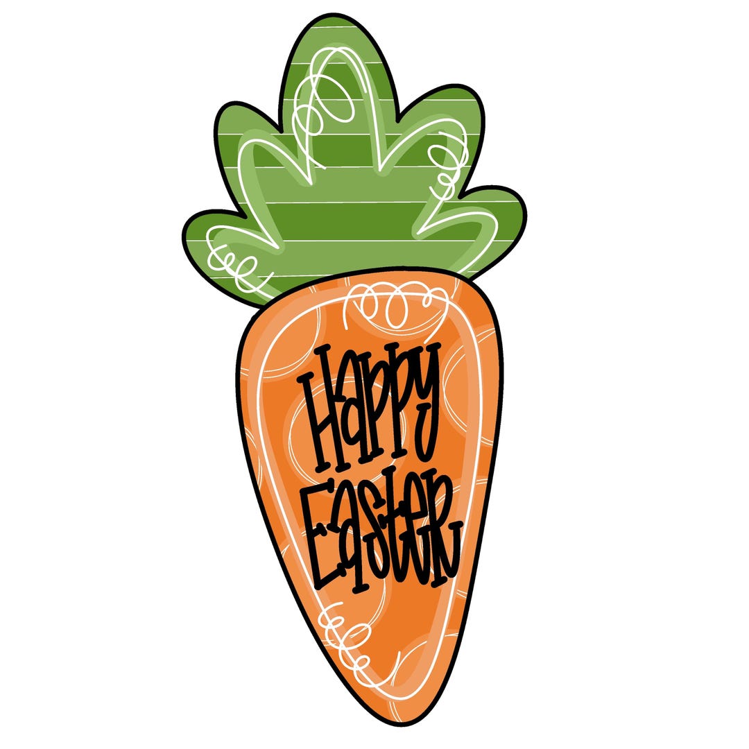 Happy Easter Carrot Door Hanger Template | Spring Porch Sign | DIY ...