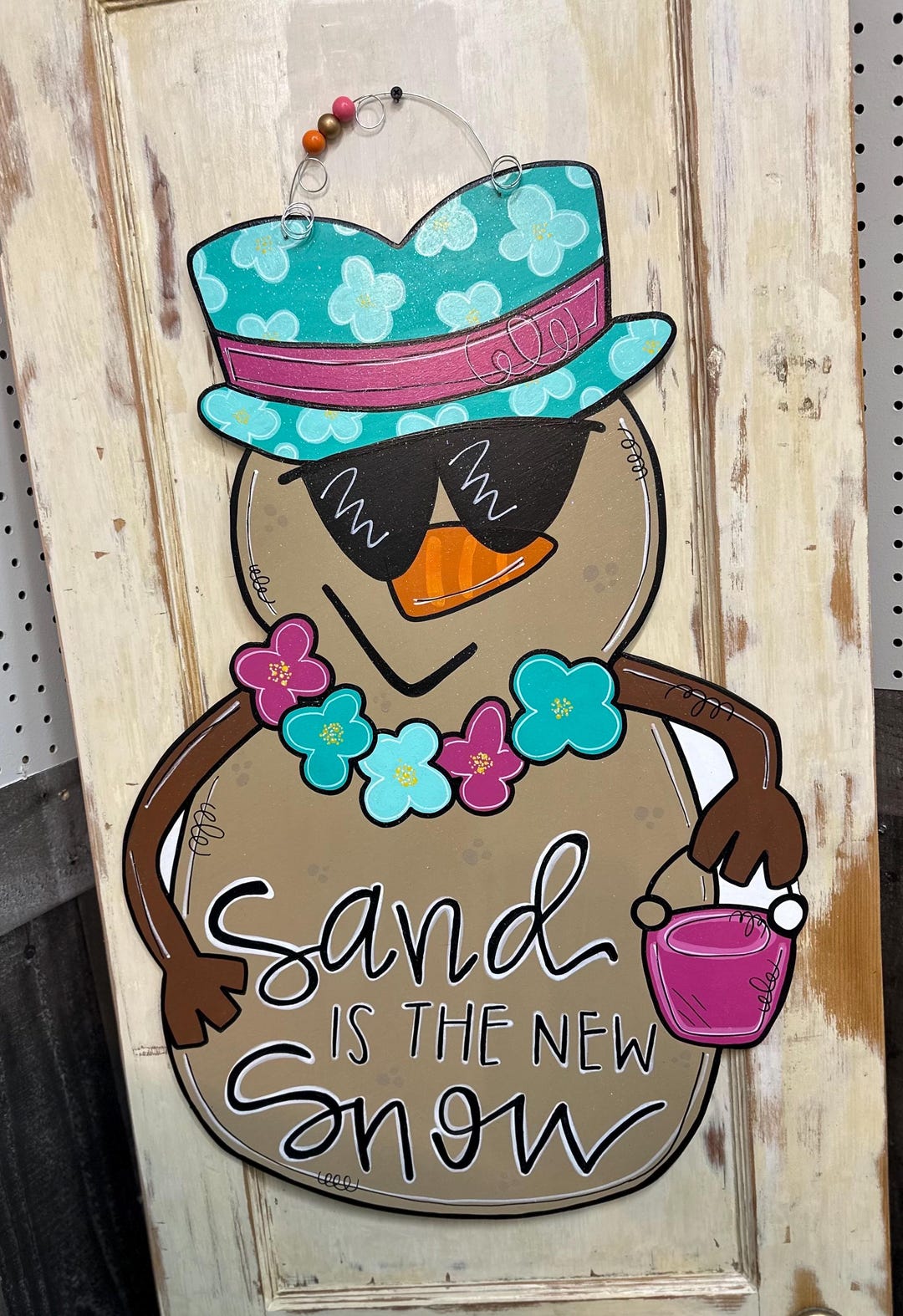 Sandman Door Hanger – Coastal Christmas, Beach Holiday Decor - Etsy