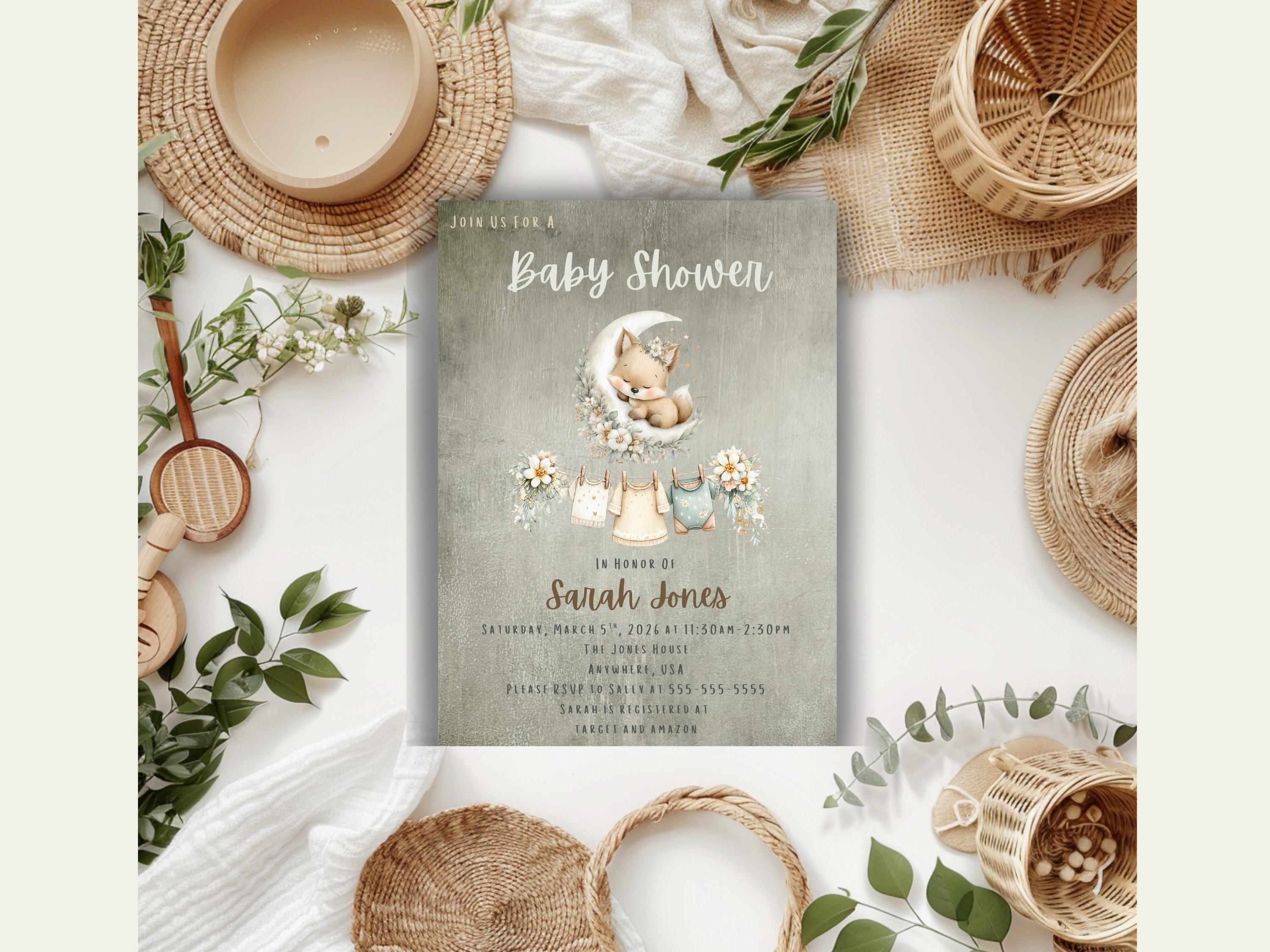 Boho Baby Girl Shower Invitation for Instant Print Mega Bundle - Etsy