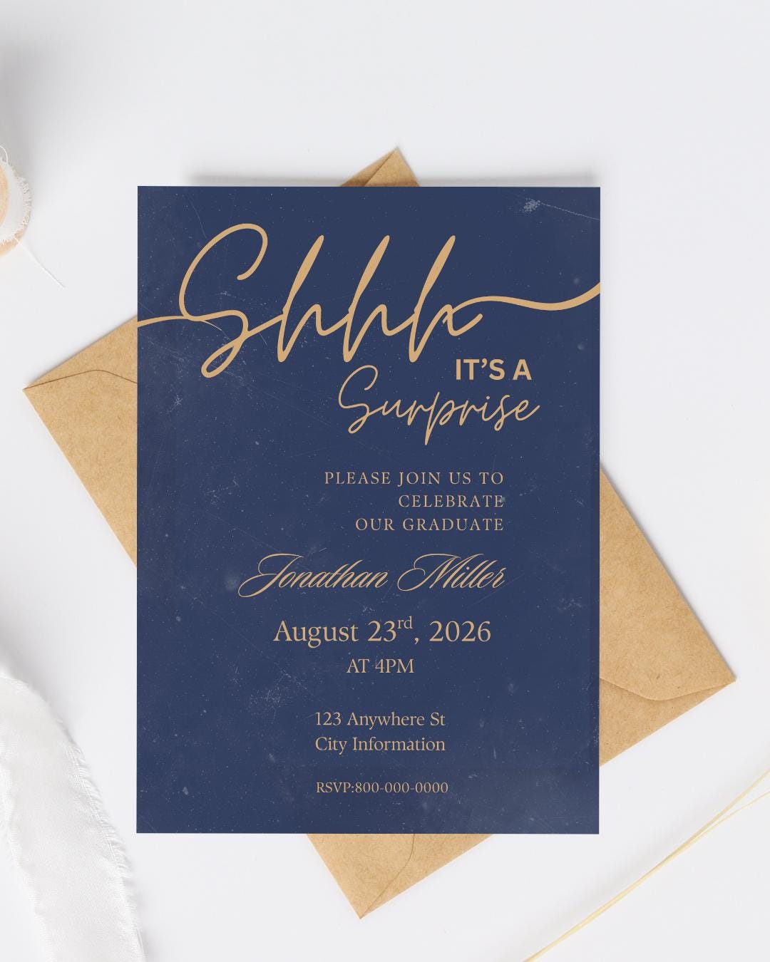 Surprise Graduation Invitation, Shhh Its a Surprise Invite, Instant ...
