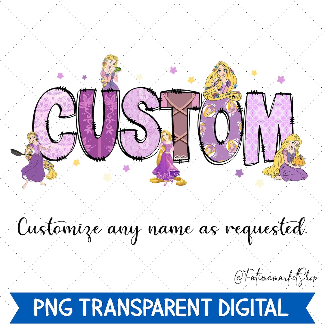 Custom Name Disney Tangled Rapunzel Png, Disney Princess Rapunzel Png ...
