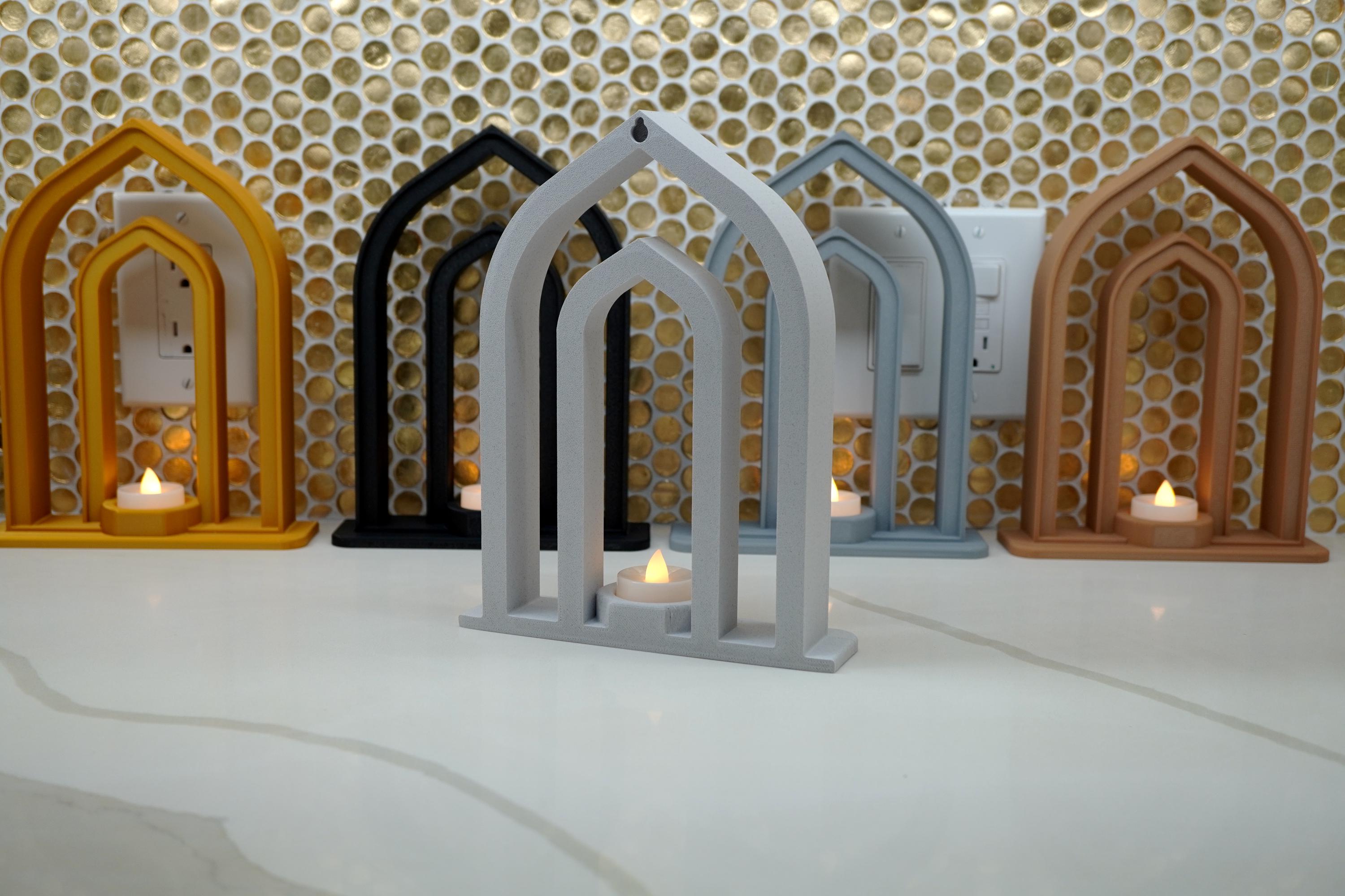 Modern Islamic Double Arch Tea Light | Mihrab Style Ramadan & Eid ...