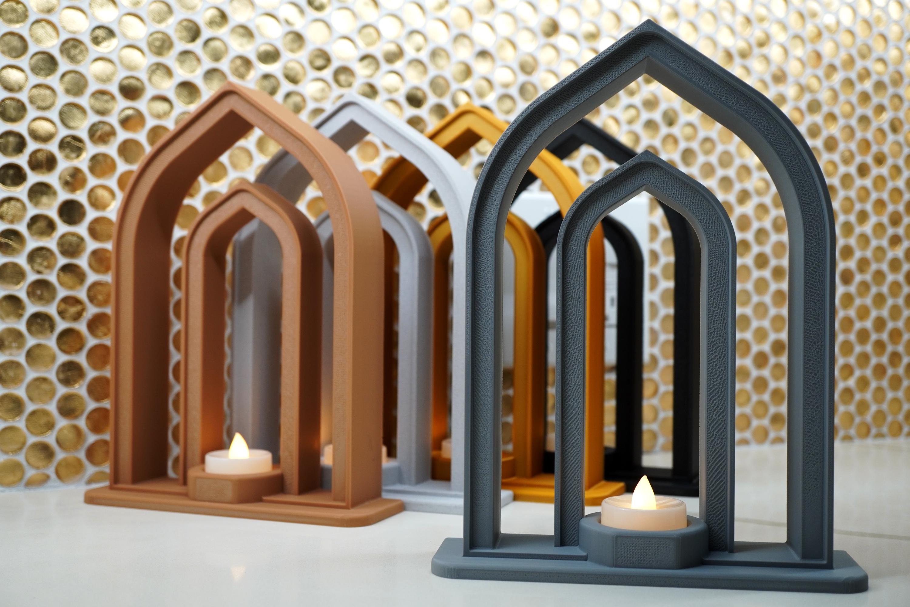 Modern Islamic Double Arch Tea Light | Mihrab Style Ramadan & Eid ...