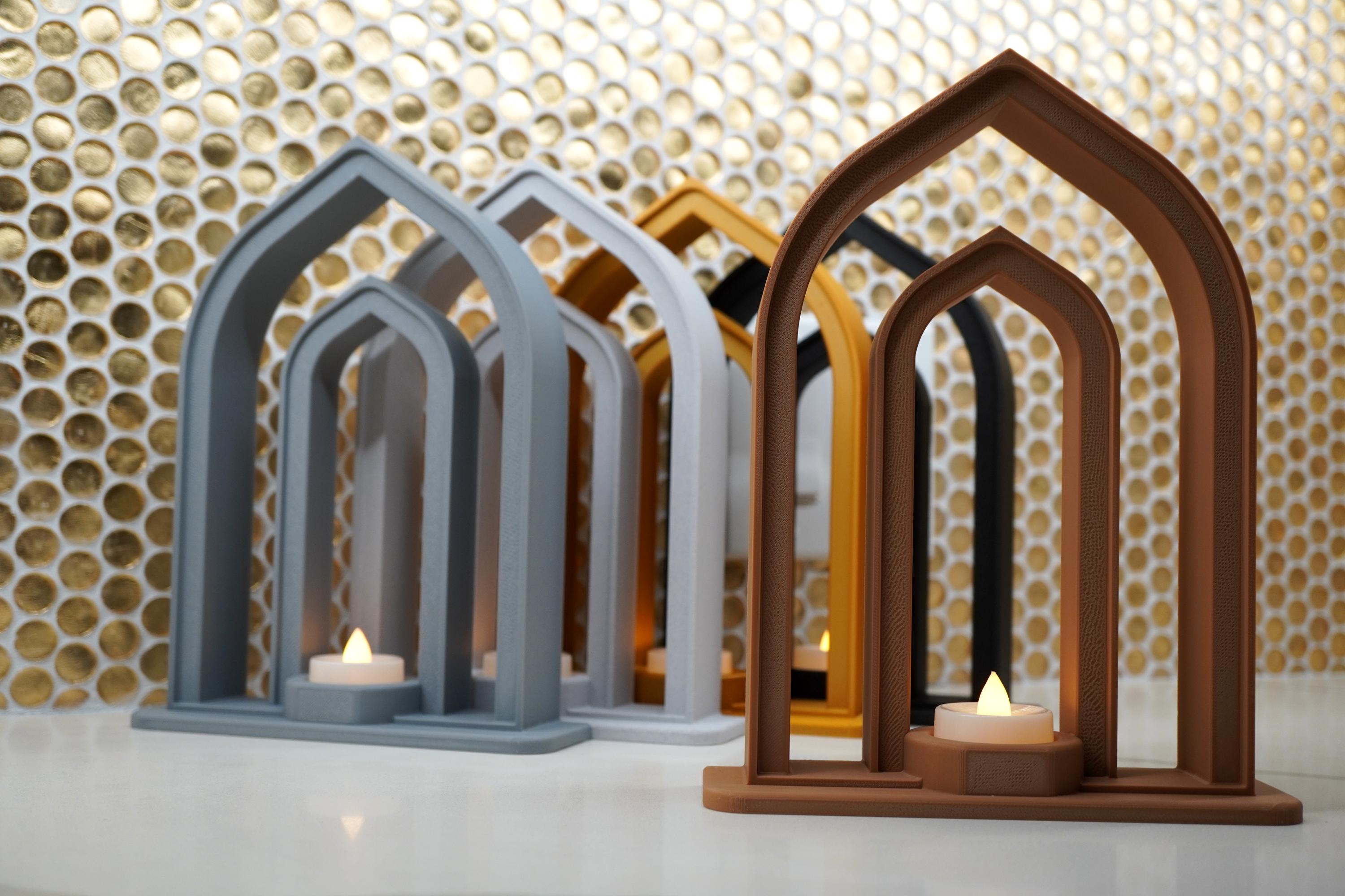Modern Islamic Double Arch Tea Light | Mihrab Style Ramadan & Eid ...