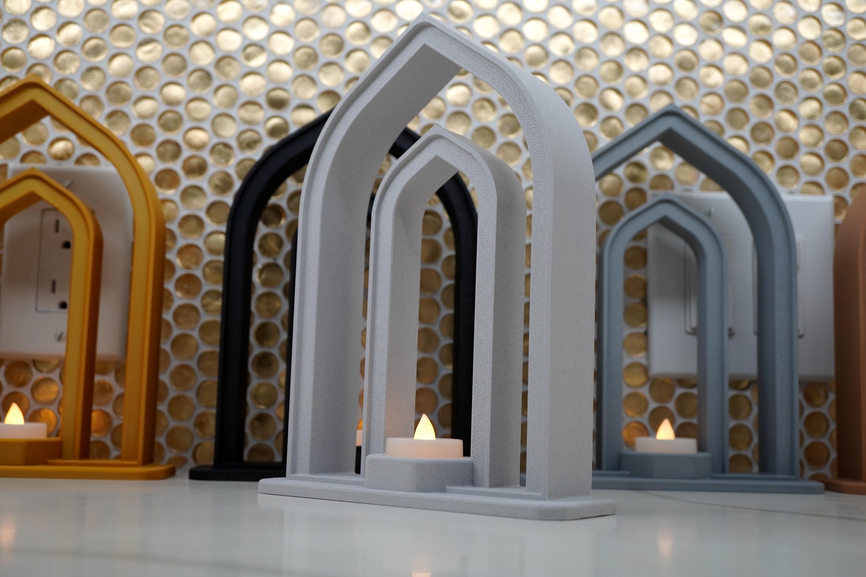 Modern Islamic Double Arch Tea Light | Mihrab Style Ramadan & Eid ...