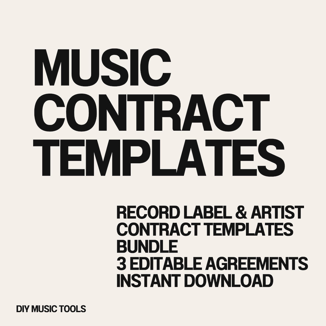 Music Contract Templates Bundle | Record Label, Artist, Remix ...