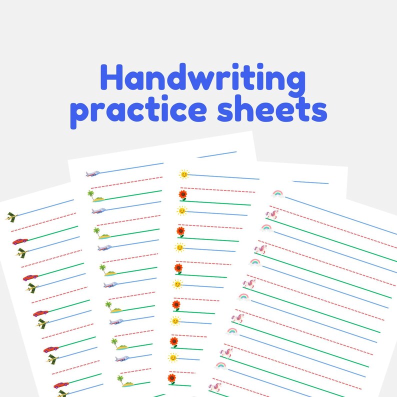 Printable Practice Handwriting Draw & Write School Sheets - Fun for ...