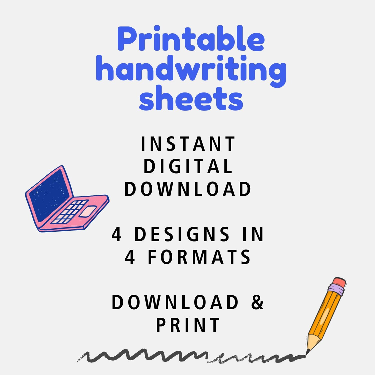 Printable Practice Handwriting Draw & Write School Sheets - Fun for ...