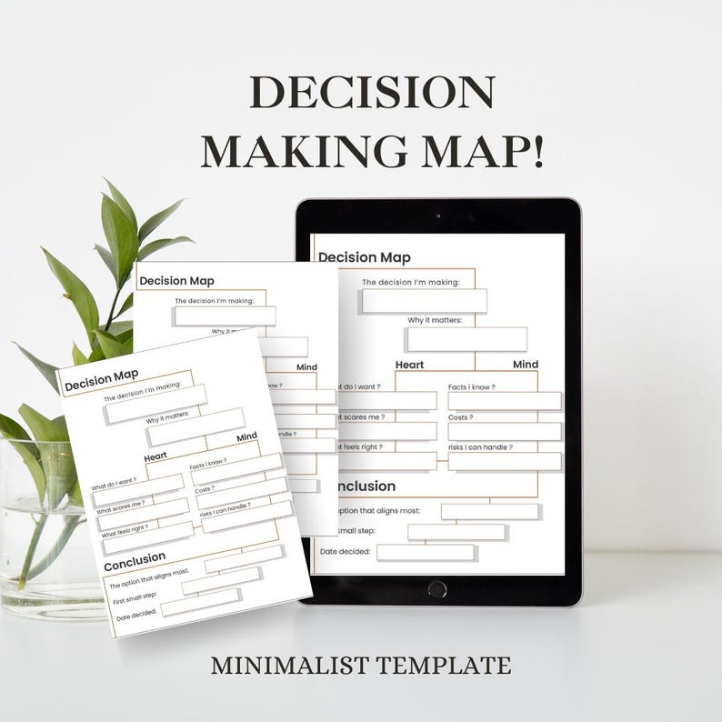 Decision Making Worksheet Map | Simple Head and Mind Tool | Digital ...