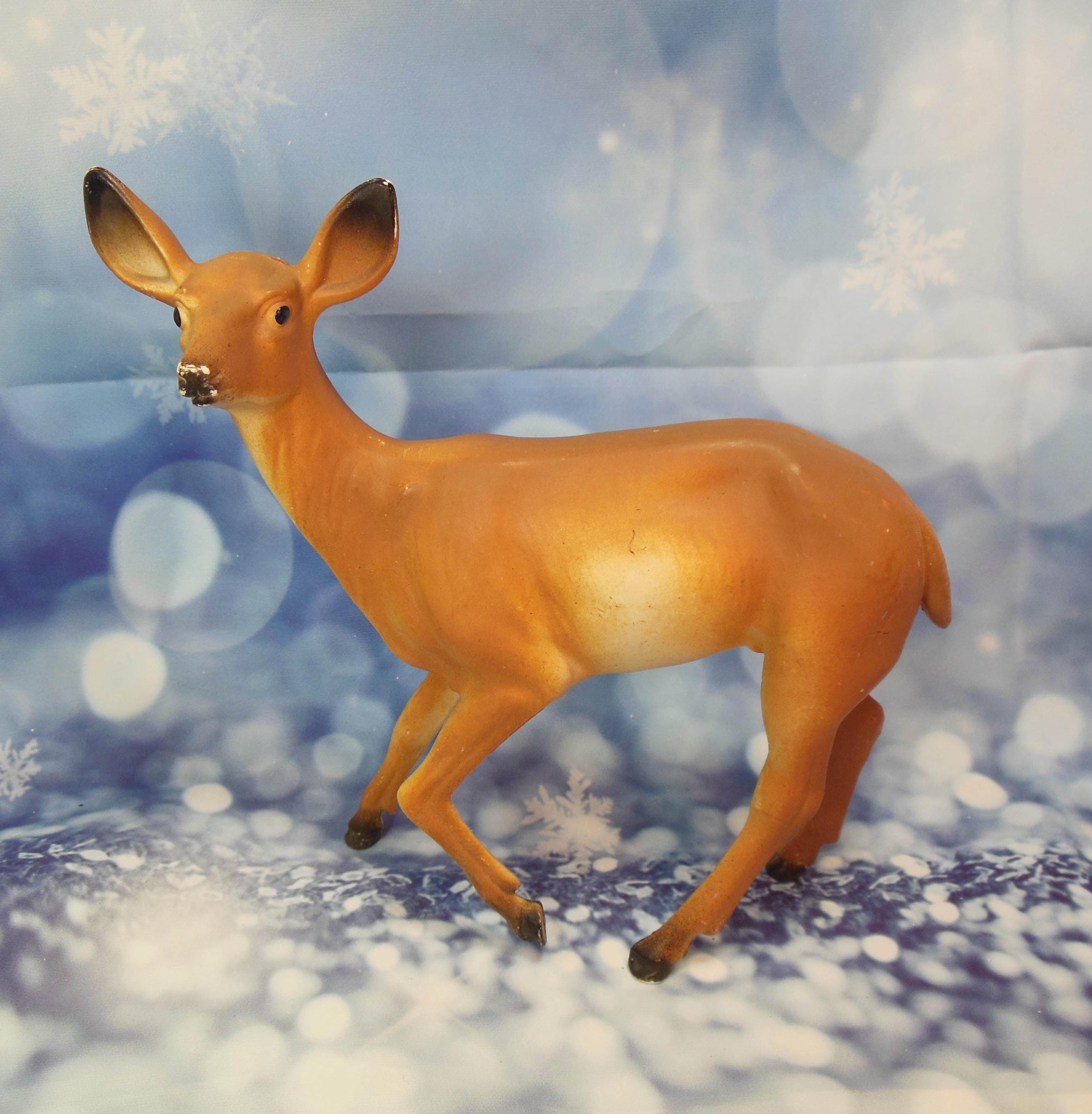 3 Vintage Large Plastic Deer Buck and 2 Does Nice Condition - Etsy