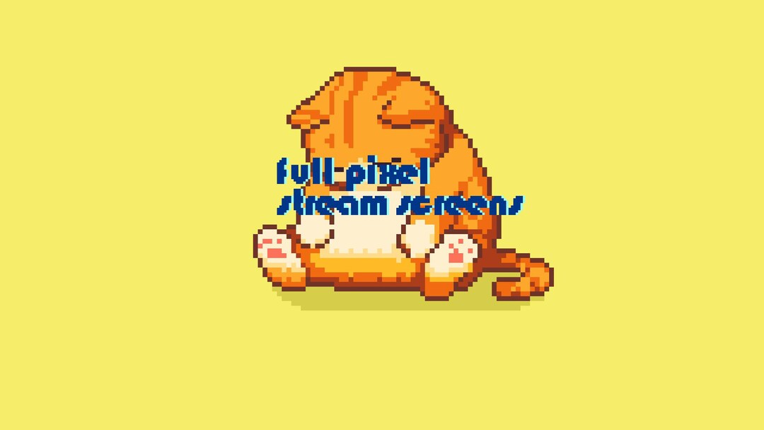 Pixel Cat Twitch Screen Pack | Starting Soon, BRB, Stream Ending ...