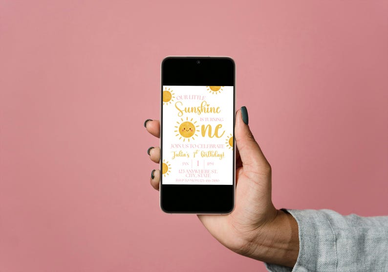 Our Little Sunshine First Birthday Party Invitation GIRL - Etsy