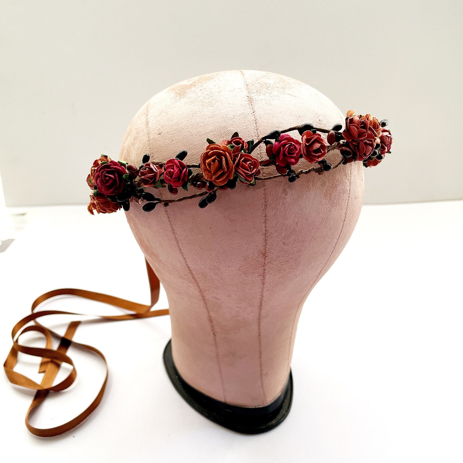 Autumn Floral Halo, Rustic Wedding, Floral Crown, Bohemian, Fall ...