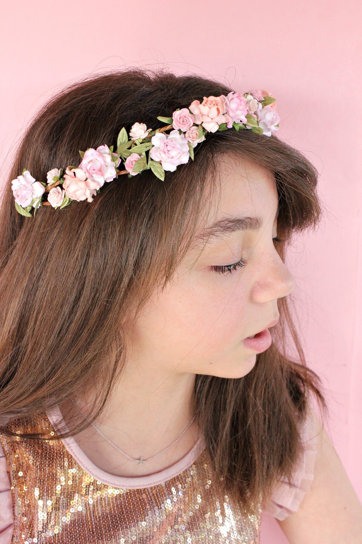 Pink Floral Crown Wedding Flower Crown Wedding Pink | Etsy