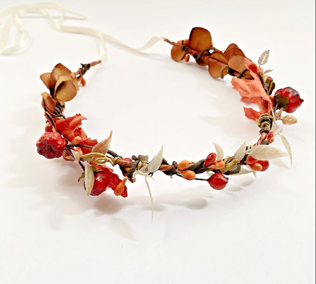 Autumn Halo Rustic Wedding Floral Crown Bohemian Fall - Etsy