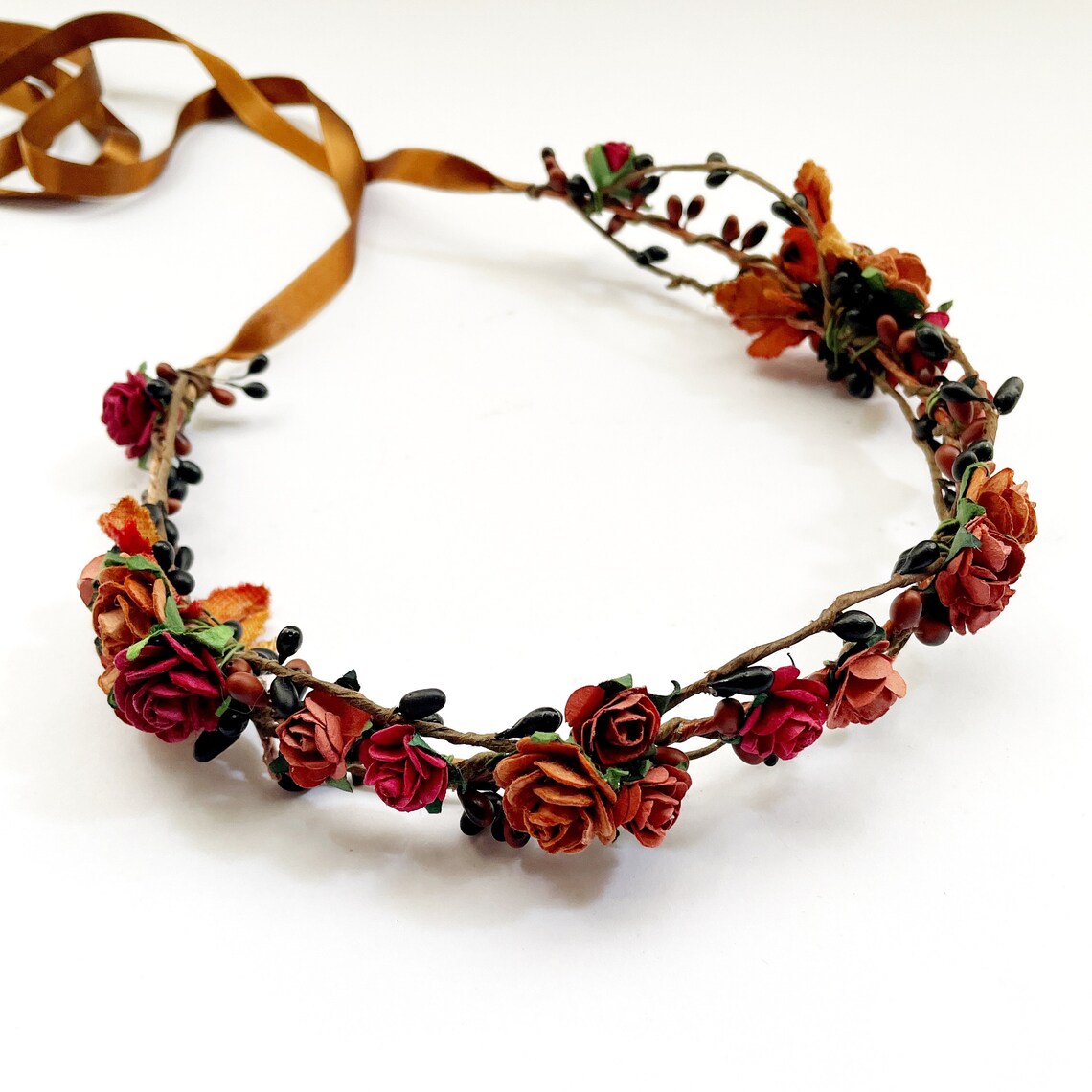 Autumn Floral Halo, Rustic Wedding, Floral Crown, Bohemian, Fall ...