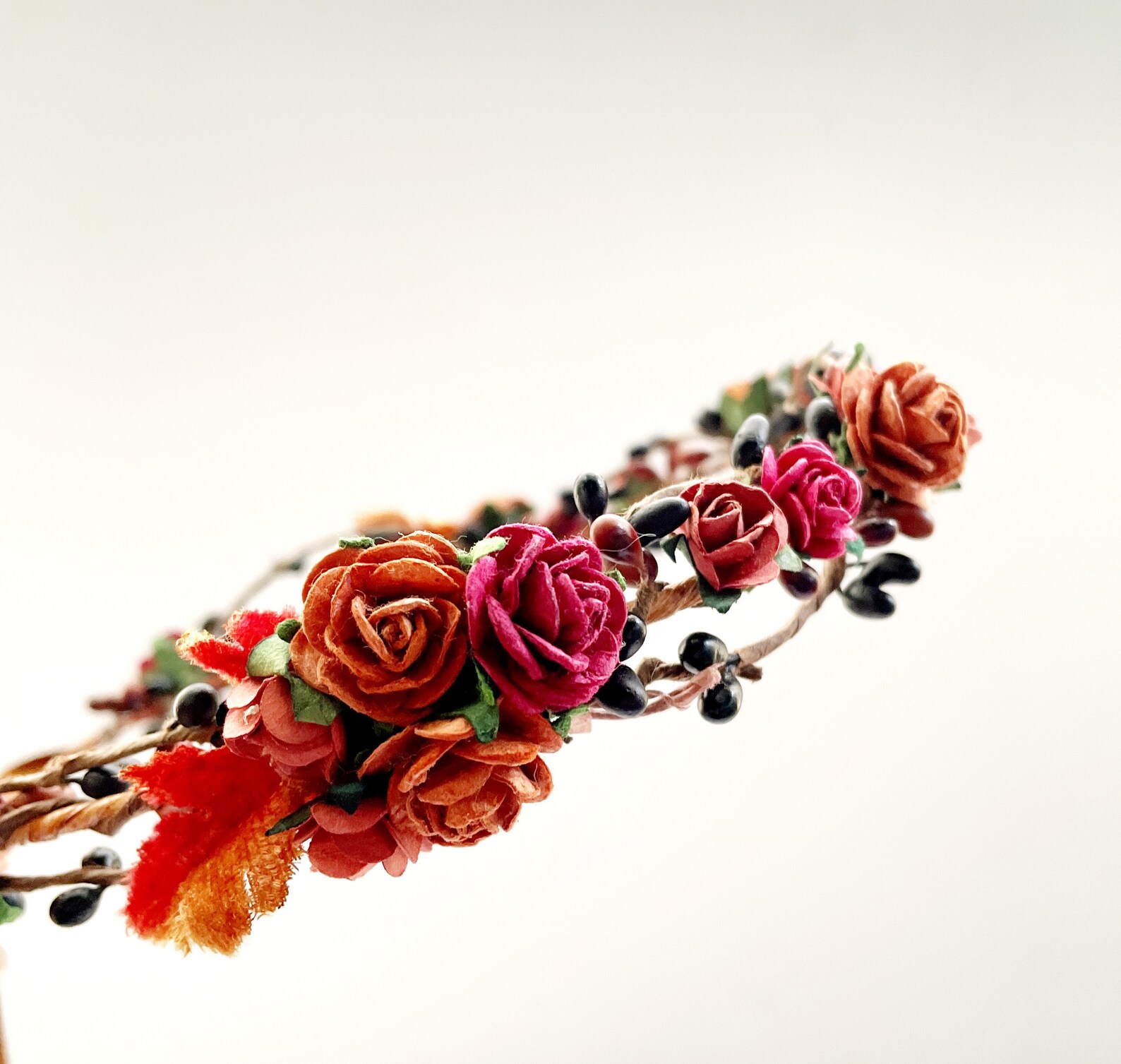 Autumn Floral Halo, Rustic Wedding, Floral Crown, Bohemian, Fall ...