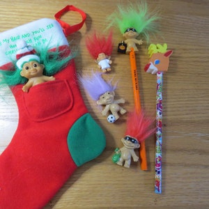 Russ Troll in Christmas Stocking Green Hair Red Sock Red Hat Good Luck ...