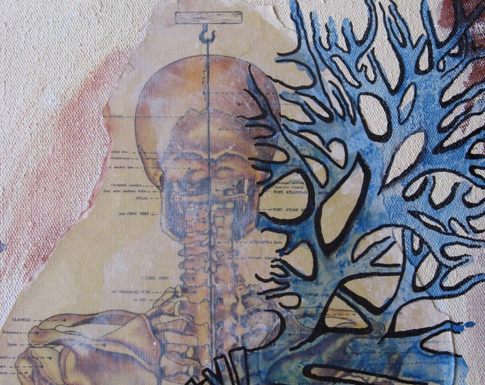 Skeleton Collage/painting - Etsy