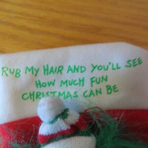 Russ Troll in Christmas Stocking Green Hair Red Sock Red Hat Good Luck ...