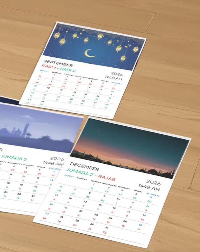 2026 12 Page Ramadan Themed Hijri and Gregorian Calendar - Etsy