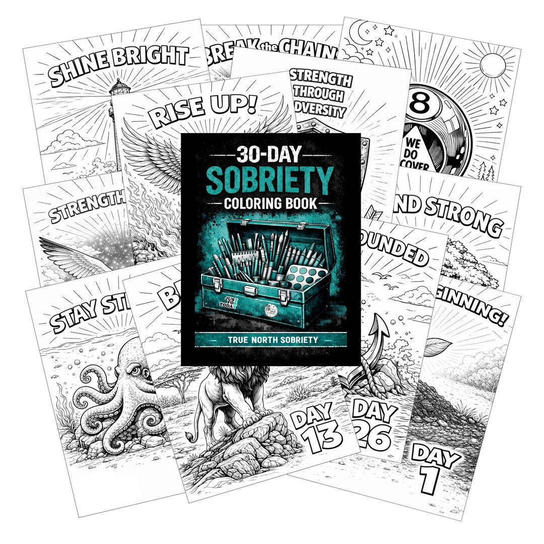30-day Sobriety Coloring Book, Recovery Toolbox, Addiction Therapy ...