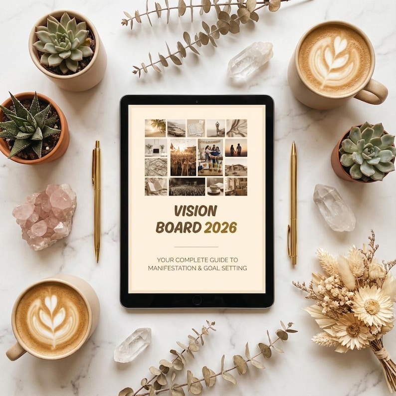 2026 Vision Board Template | Editable Digital + Printable | Goal ...