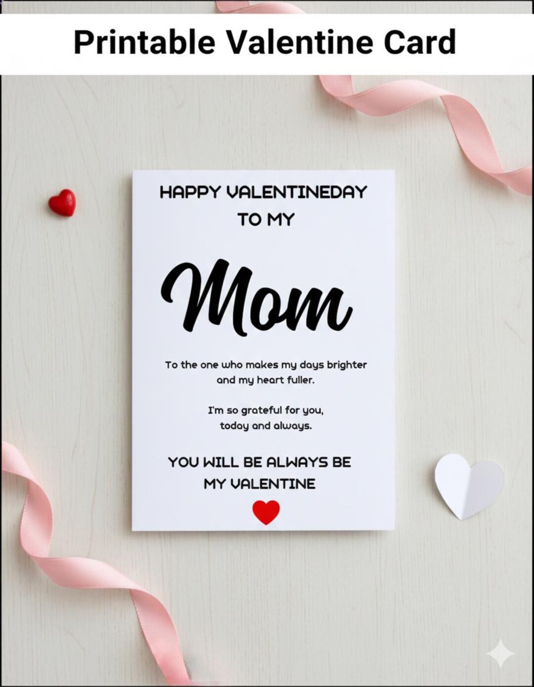 Valentine’s Day Card for Mom | Printable | Digital Download - Etsy