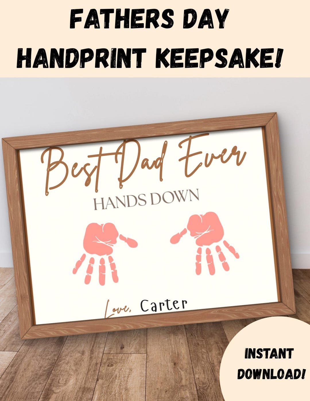 Father’s Day Handprint Craft Printable, Best Dad Hands Down, Instant ...