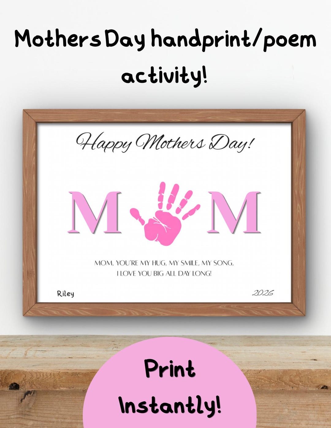 Mothers Day Handprint and Poem Activity | Mom Keepsake Art | DIY Gift ...