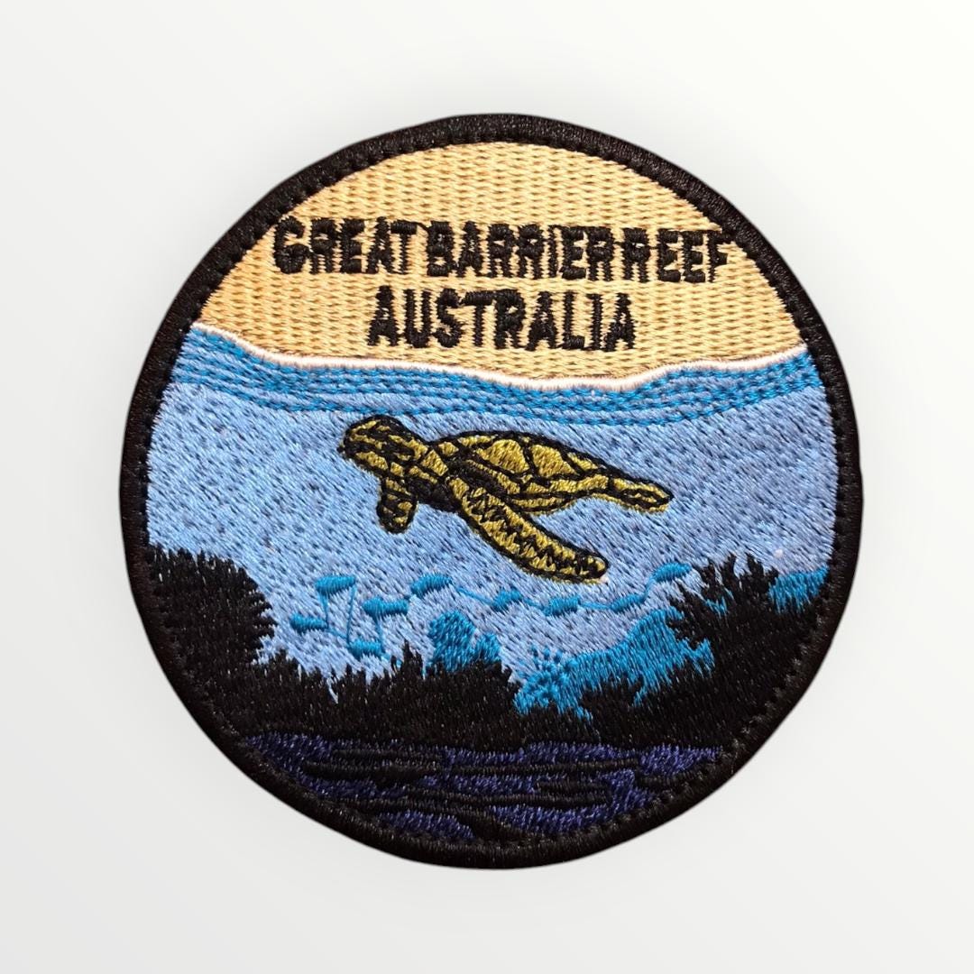 Great Barrier Reef Australia Patch Iron on or Sew on Travel Souvenir ...